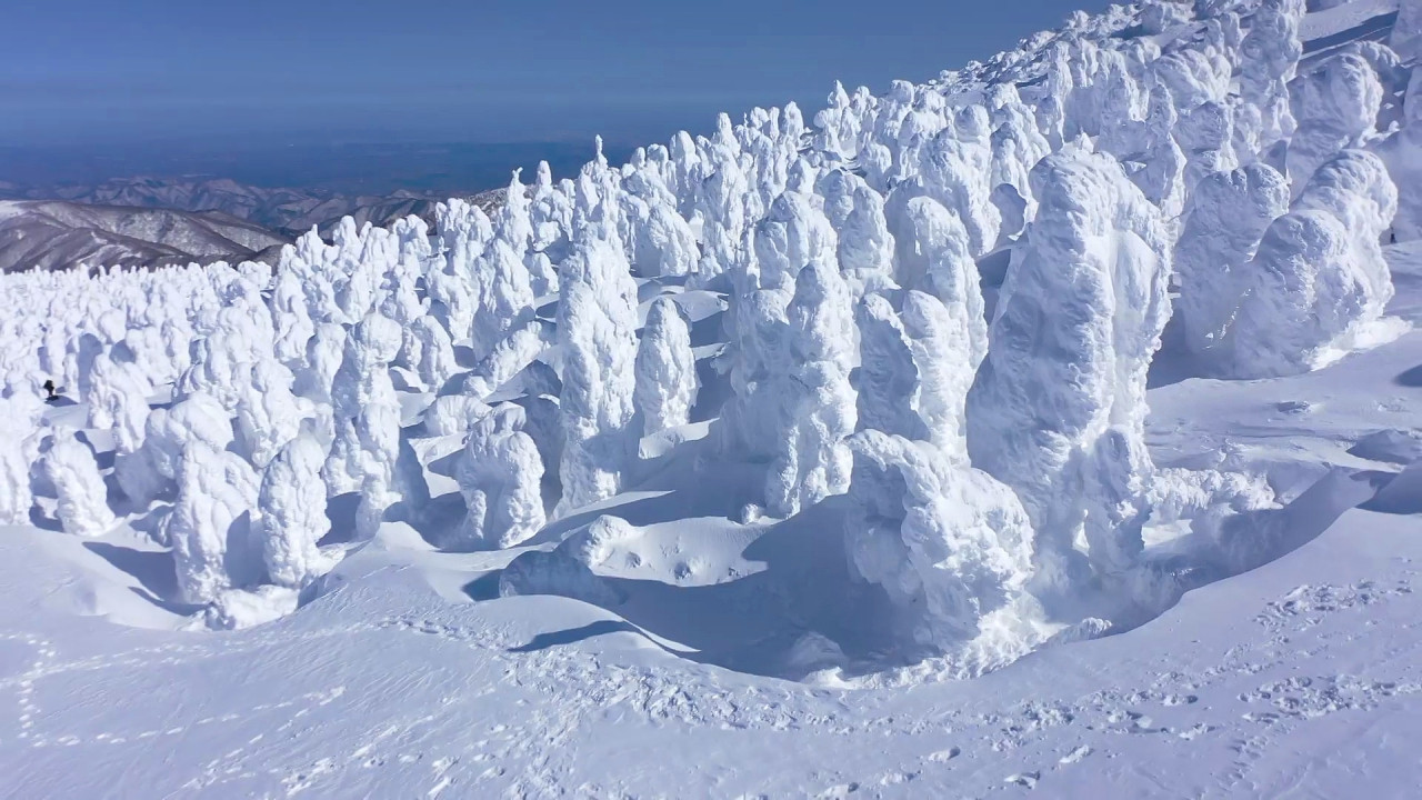 Un drone filme les “monstres des neiges” du mont Zao au Japon | Foto ...