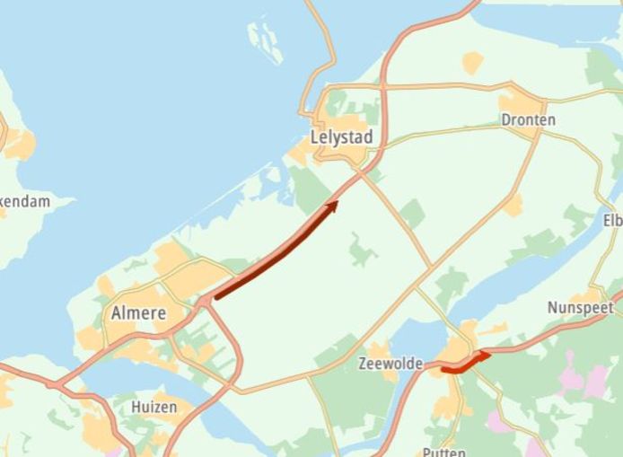 Rijstrook A6 tussen Muiden en Lelystad weer open, na lang oponthoud ...