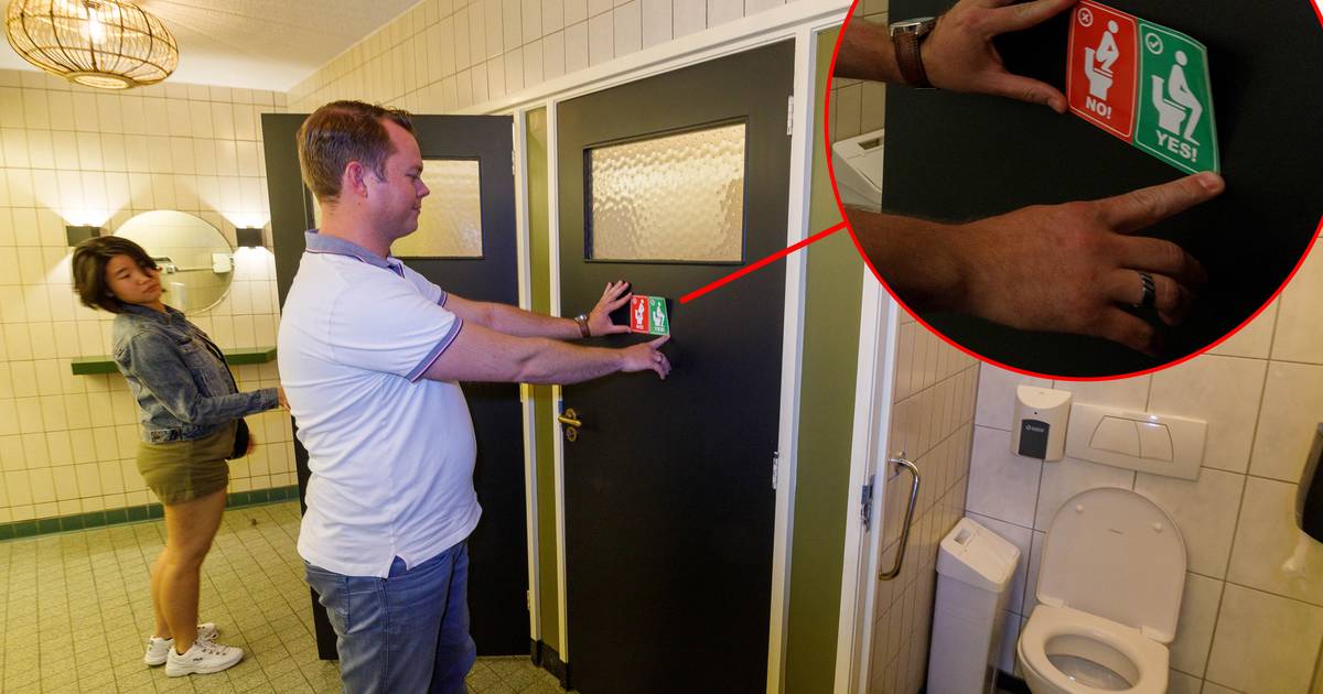 Sticker leert Chinezen in Giethoorn: ‘Hoe poep je op een Westers toilet ...