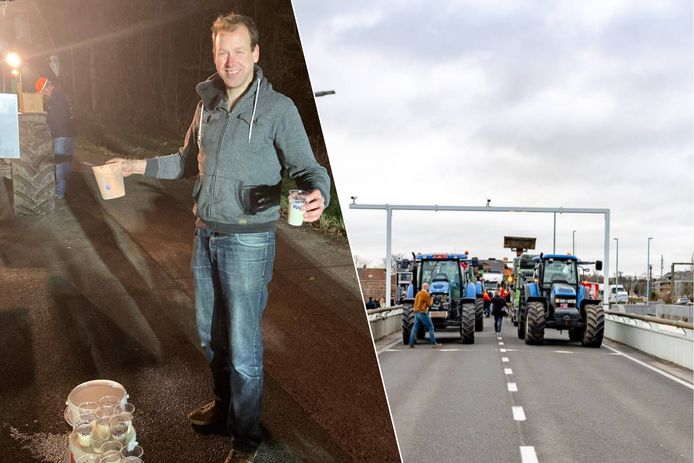 Boeren houden filterblokkade op Scheldebrug in Temse en delen melk ... Boeren houden filterblokkade op Scheldebrug in Temse en delen melk ...