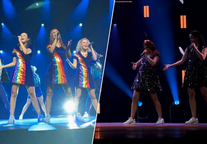 Bolle buik van Hanne levert schattige beelden op tijdens nieuwe K3 ...