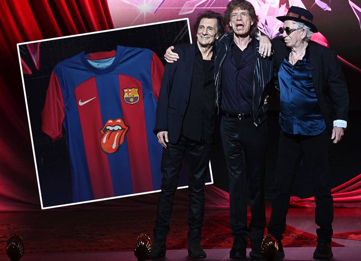 Rock-‘n-Roll bij FC Barcelona: Catalanen in El Clásico met logo Rolling ...