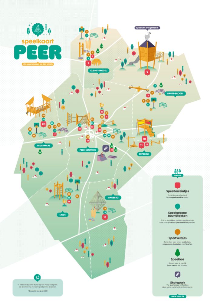 Peerse speelkaart bundelt alle speelplekjes in de stad | Peer | hln.be