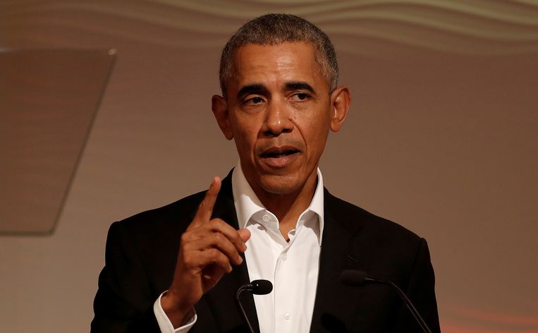 Barack Obama luncht met Emmanuel Macron in Parijs | De Morgen