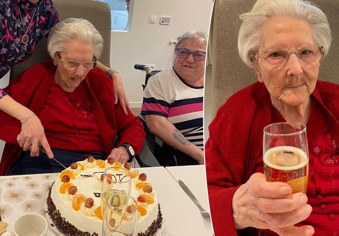 Anna viert 100ste verjaardag met taart en bubbels in woonzorgcentrum Populierenhof: “Genieten ...