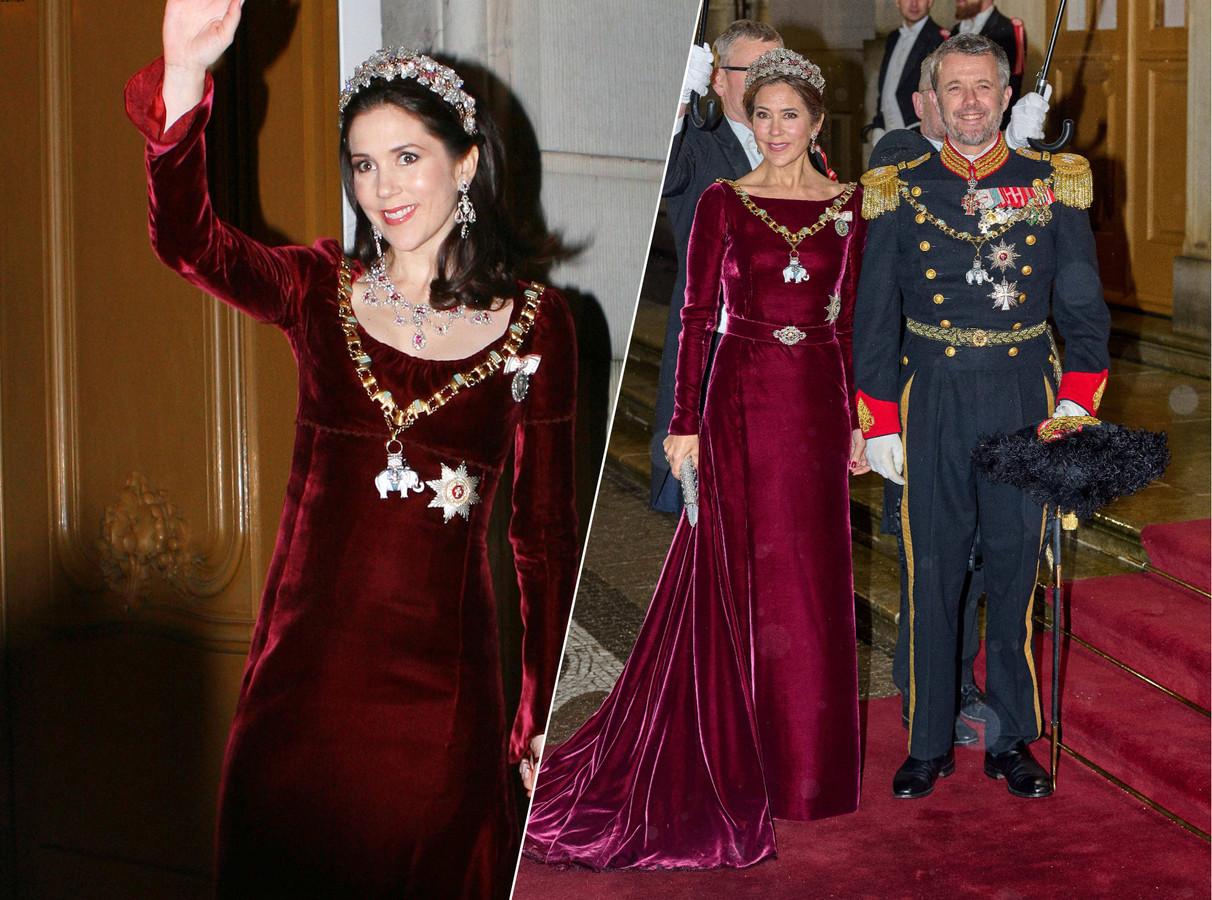 Margrethe met broche in de vorm van een margriet van zeker 5 centimeter ...