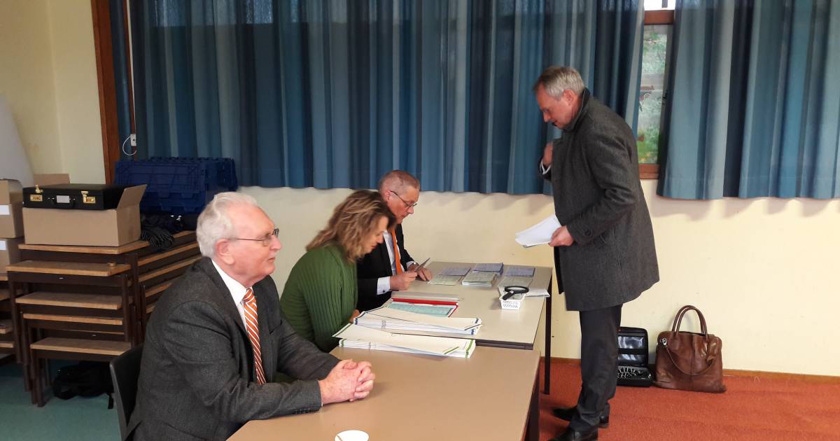 Commissaris van de Koning Han Polman stemt in Middelburg met studente ...