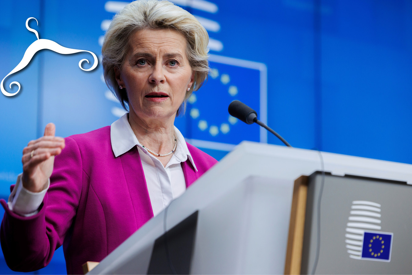 Ursula von der Leyen heeft haar uiterlijk ontdekt als podium voor haar ...