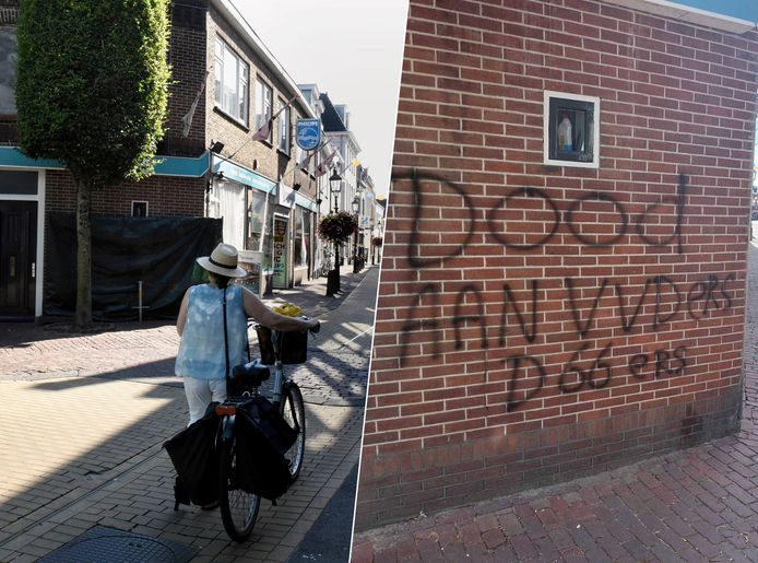 Montfoort tast in het duister over doodsbedreigingen in graffiti: ‘Kom ...