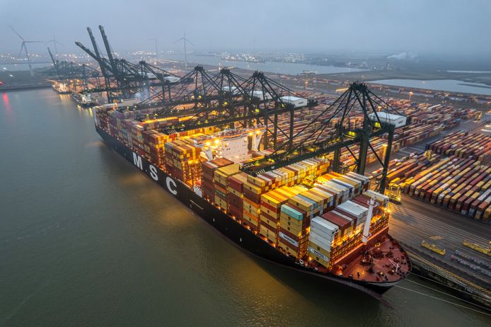 Antwerpse haven breekt Europees record met MSC-containerreus in ...