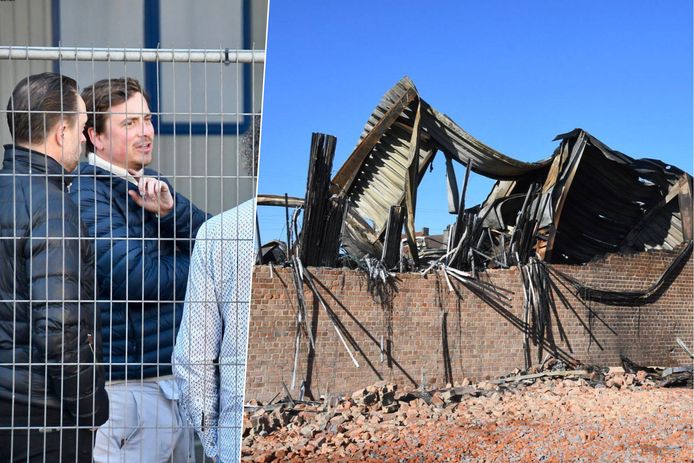 Niels Destadsbader en bedrijfsleider meten schade op na monsterbrand: amper nog iets te redden ...