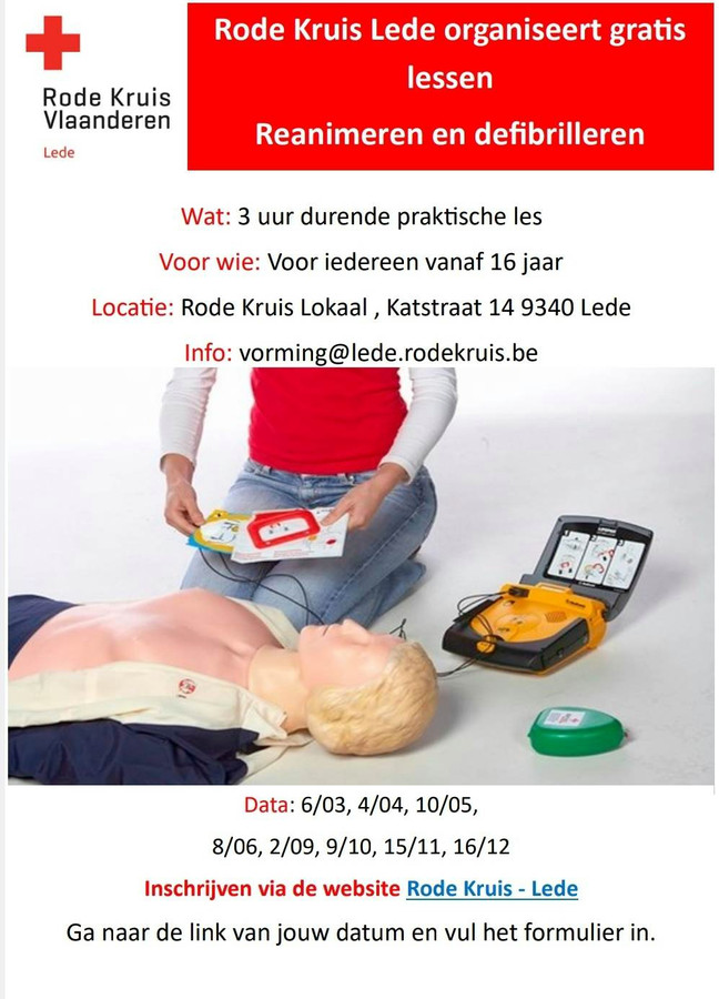 Rode Kruis organiseert voortaan elke maand een mini-cursus 'reanimeren ...