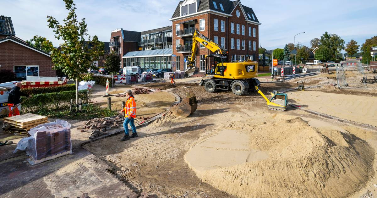 Er wordt weer gewerkt aan nieuw dorpsplein dat 1,4 miljoen duurder uitvalt; warenmarkt verhuist ...