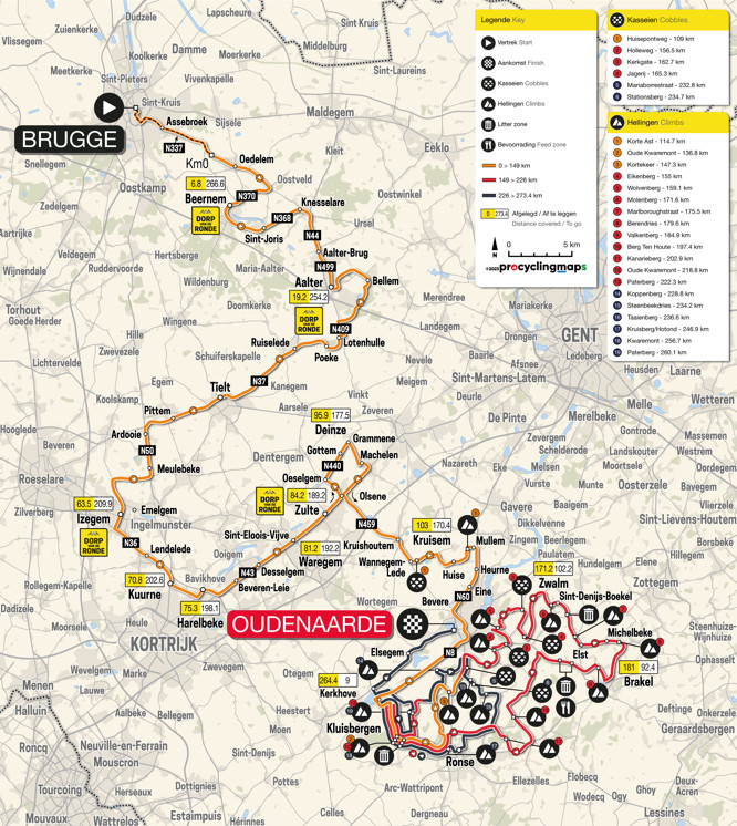 Uw gids voor de Ronde van Vlaanderen: hoe ziet het parcours eruit ...